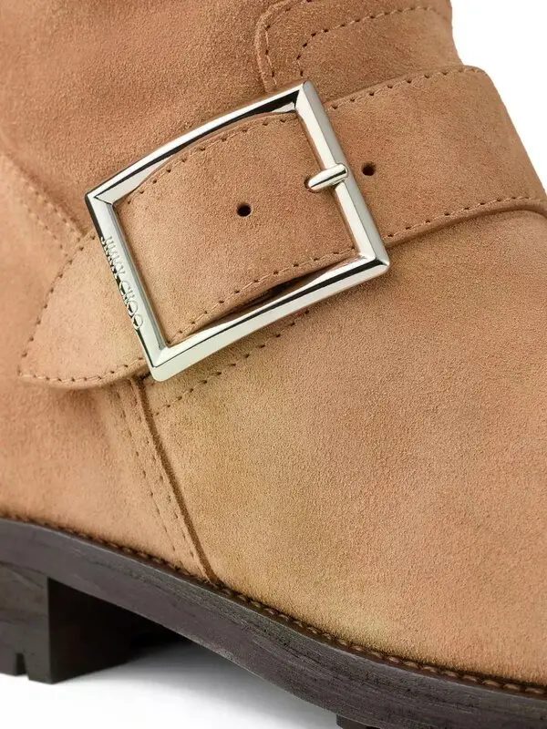 JIMMY CHOO Biker Mid Buckle Boots - Neutrals