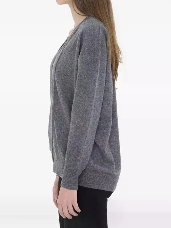 LISA YANG Erna Tie-neck Ribbed Sweater