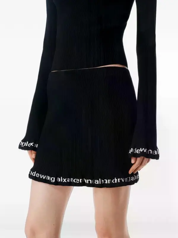 Alexander Wang Ribbed Mini Skirt - Black
