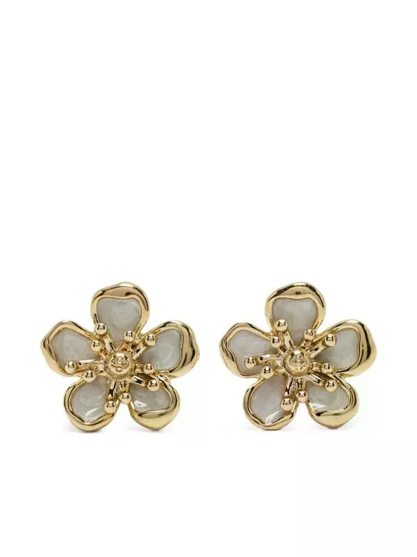 Casablanca Flower Stud Earrings - Gold