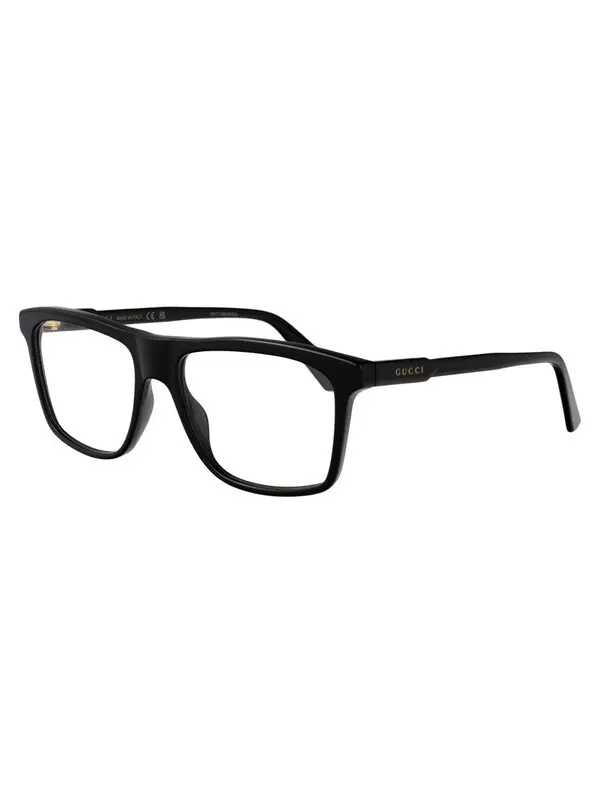 Gucci Full Rim Square Frame Optical Eyeglasses - Black-black-transparent