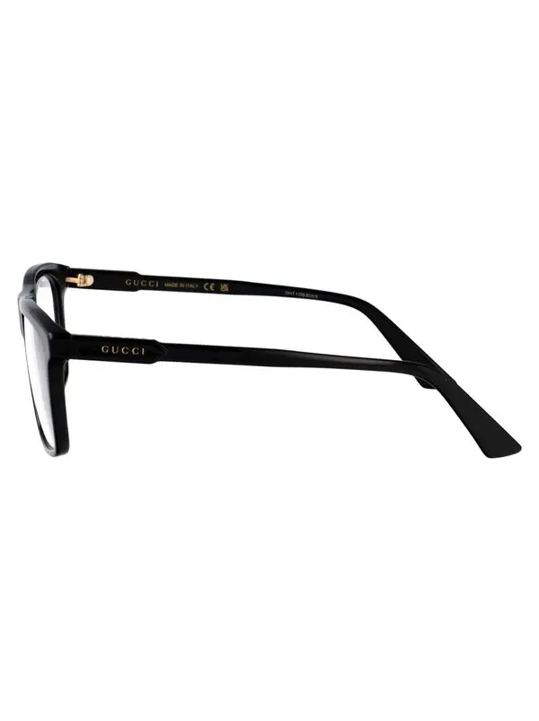 Gucci Full Rim Square Frame Optical Eyeglasses - Black-black-transparent