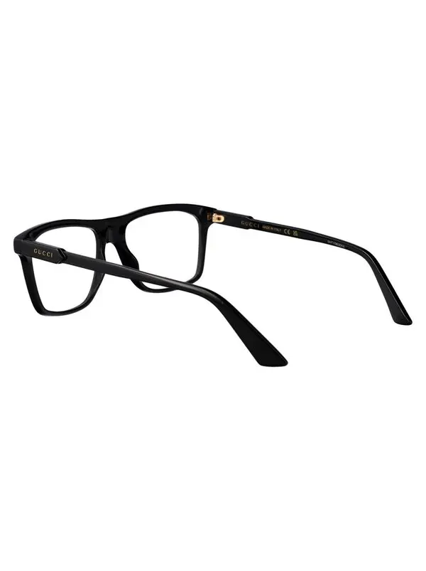 Gucci Full Rim Square Frame Optical Eyeglasses - Black-black-transparent