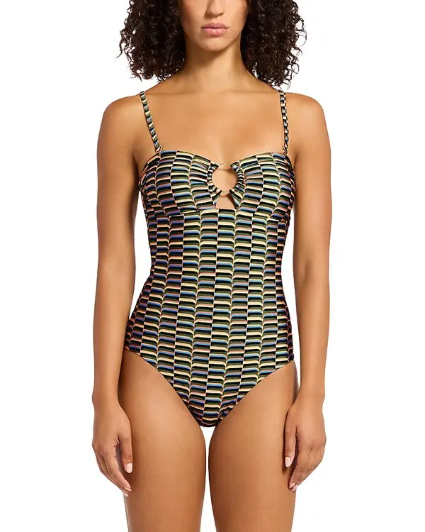 JETS Bandeau One Piece Swimsuit - Cacti