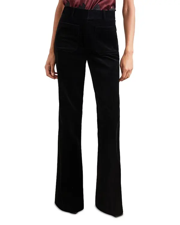 REISS Myrtle Velvet Flared Pants