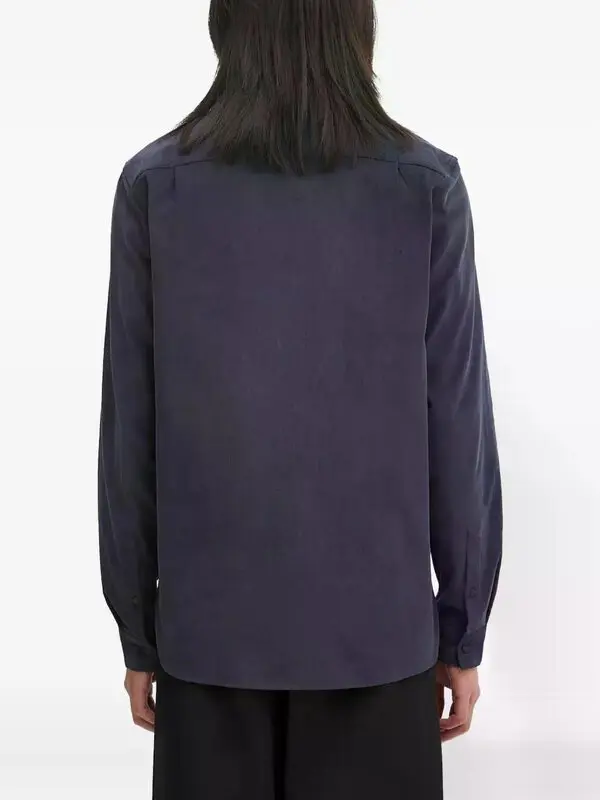 Fred Perry Logo-embroidered Corduroy Shirt - Blue