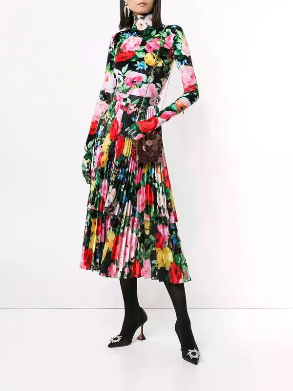 RICHARD QUINN Floral Layered Midi Dress