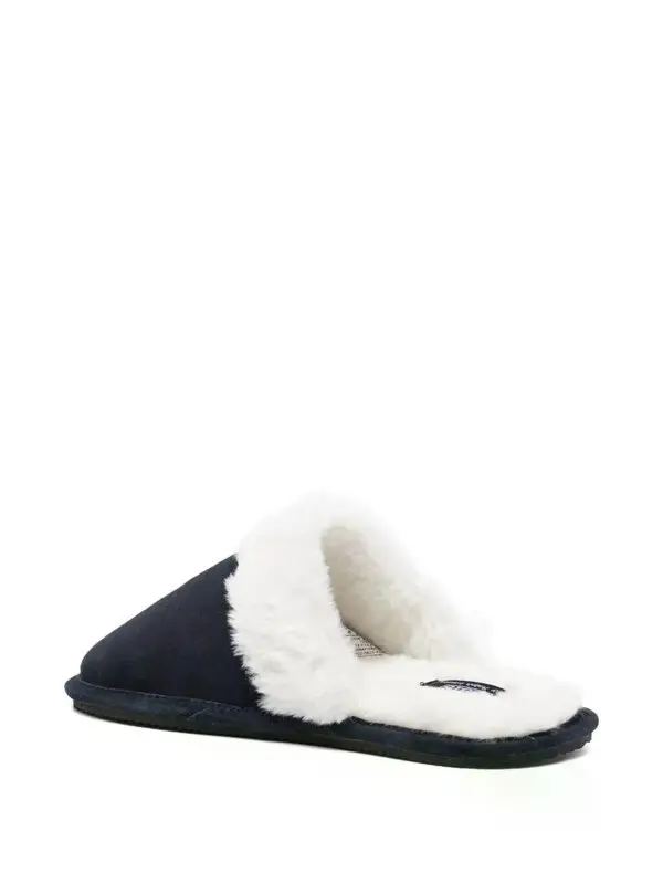Polo Ralph Lauren Bear-embroidered Slippers - Blue