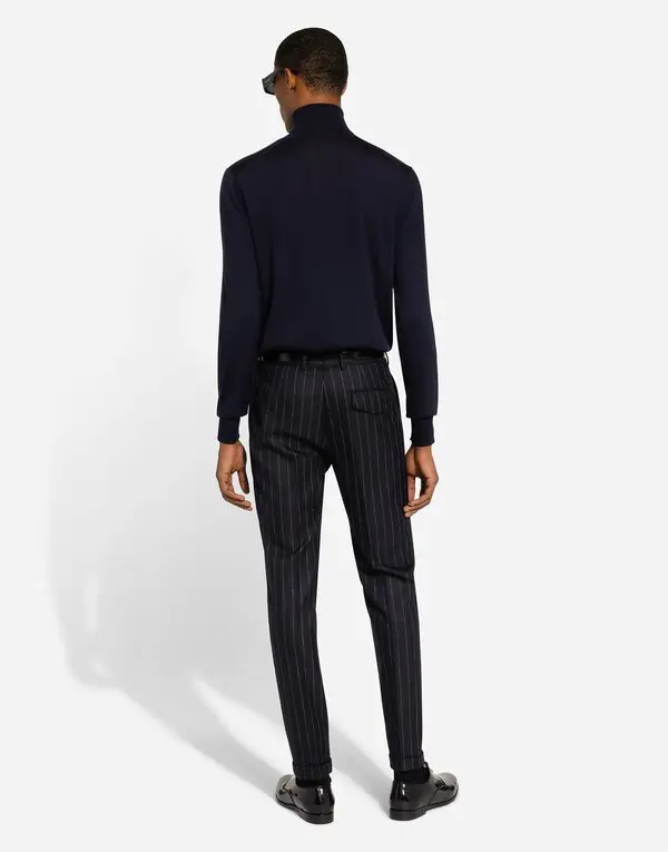 Dolce & Gabbana Cashmere And Silk Turtleneck Sweater - Blue