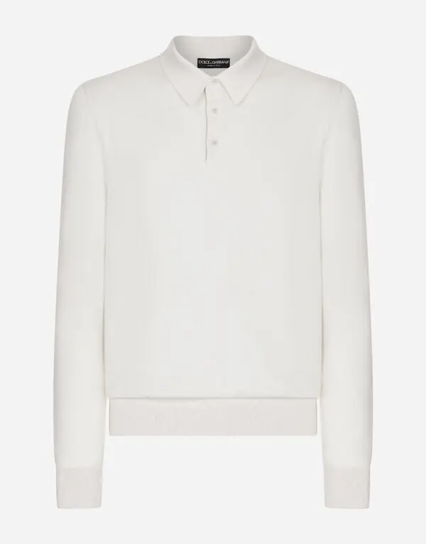 Dolce & Gabbana Cashmere And Silk Polo-shirt - White