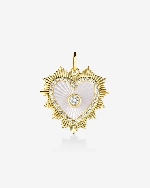 Ring Concierge Mother-of-pearl And Diamond Heart Pendant - One-color