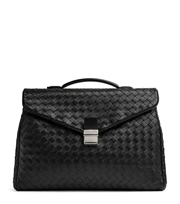 Bottega Veneta Leather Intrecciato Archivist Cross-body Bag - Silver