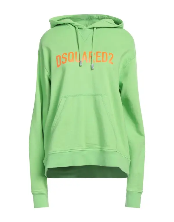 Dsquared2 Cotton Terry Hoodie With Logo Print - Green