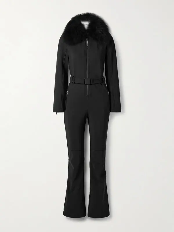 YVES SALOMON Belted Shearling-trimmed Ski Suit