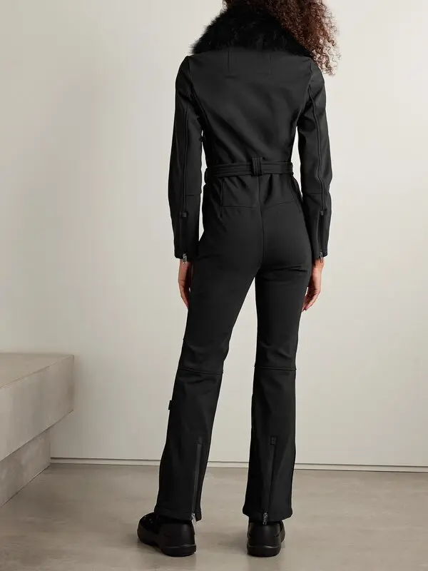 YVES SALOMON Belted Shearling-trimmed Ski Suit