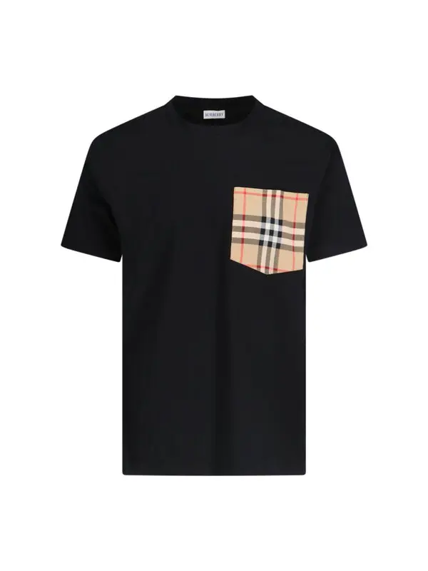 Burberry Check T-shirt - Black