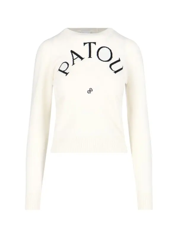Patou Merino Wool Blend Sweater - White