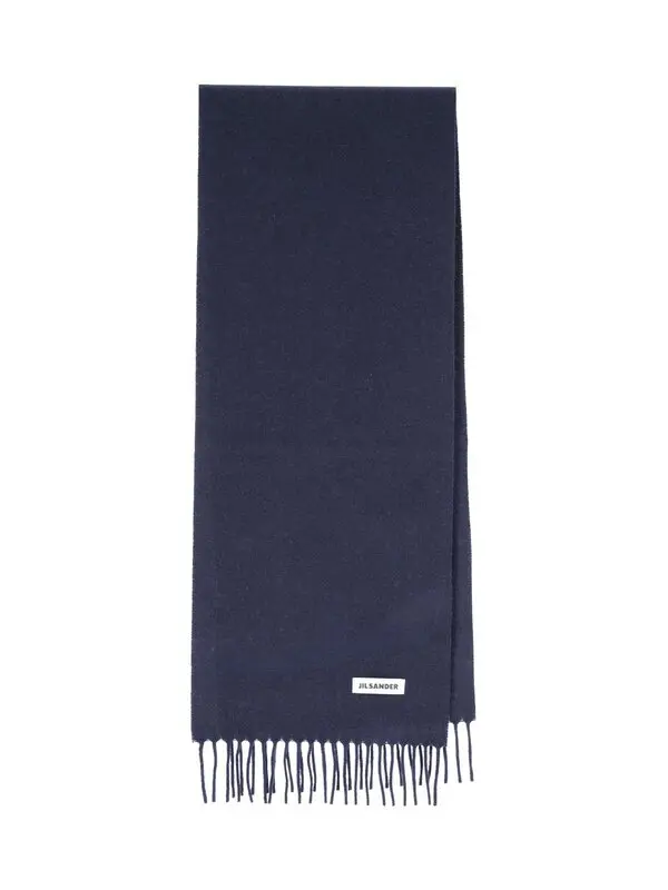 JIL SANDER Virgin Wool Scarf - Blue