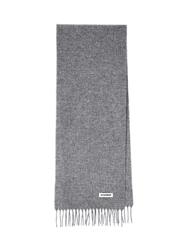 JIL SANDER Virgin Wool Scarf - Gray