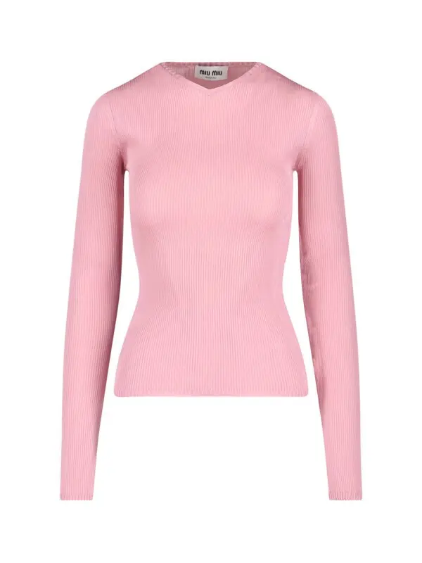 Miu Miu Silk Ribbed Sweater