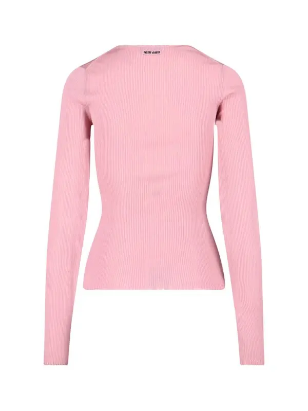 Miu Miu Silk Ribbed Sweater
