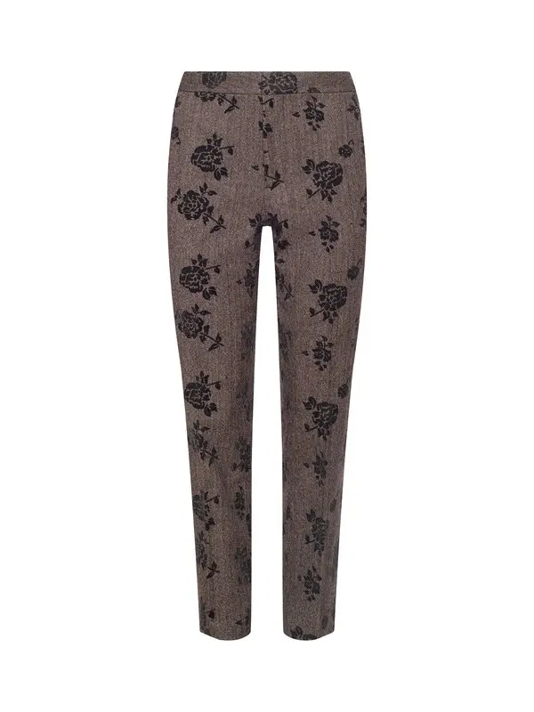 L'Agence Rebel Flocked Herringbone Trousers