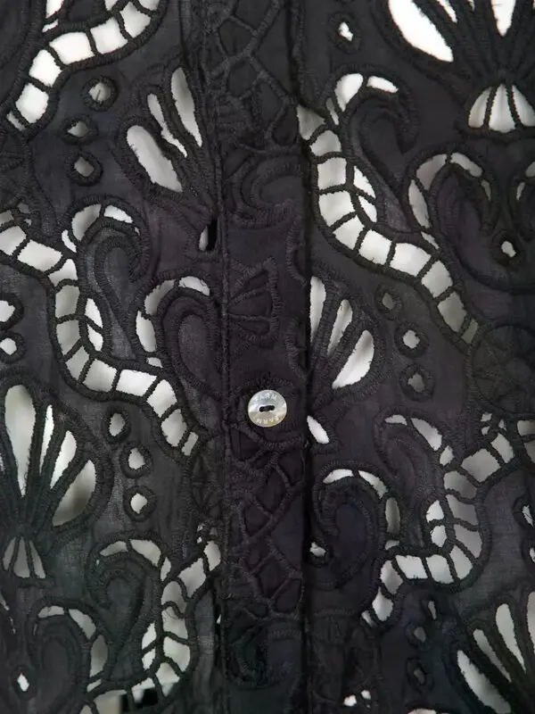 Farm Rio Openwork Button-up Top