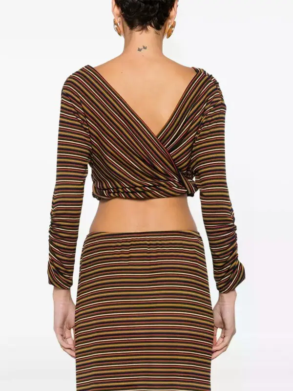 Anna Sui Striped Wrap Top