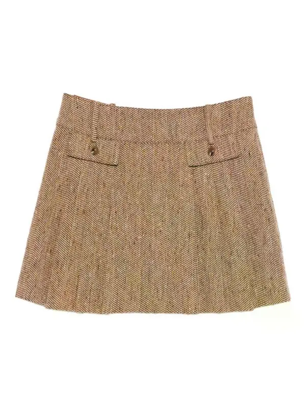 Anna Sui Herringbone Mini Skirt