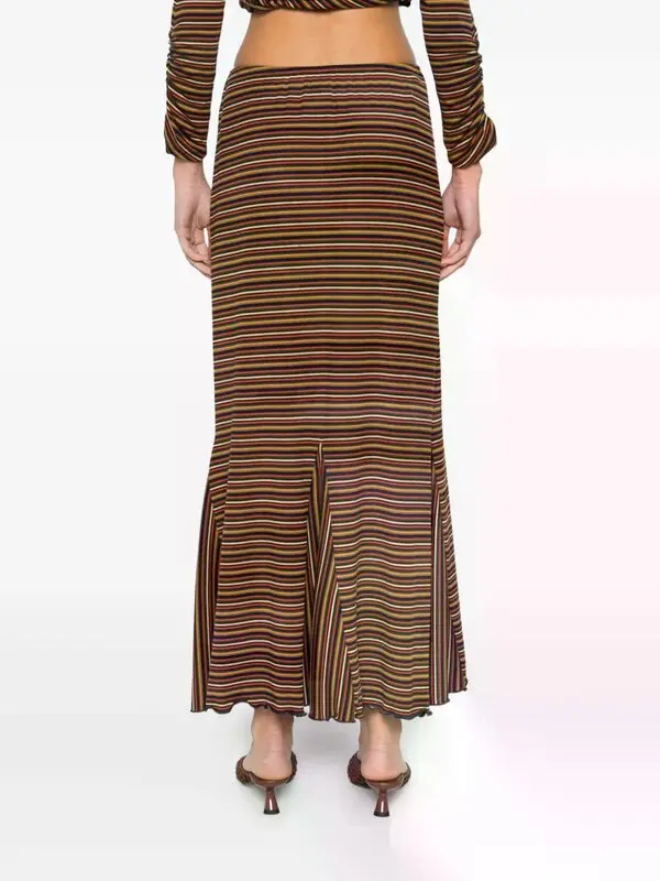 Anna Sui Striped Midi Skirt