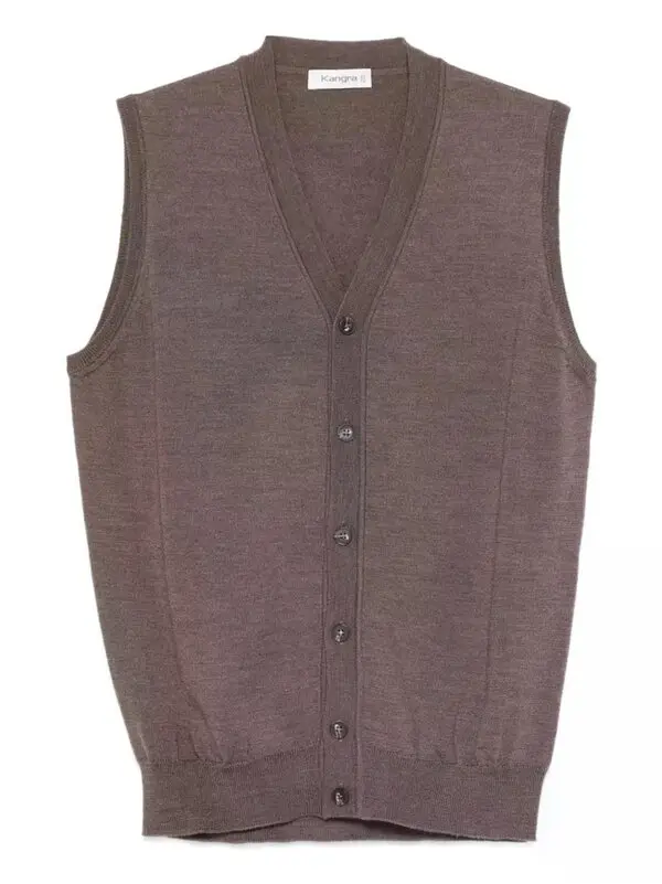 KANGRA Button V-neck Cardigan
