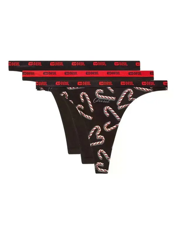DIESEL Stars-utlt-3pack Printed Thong - Black