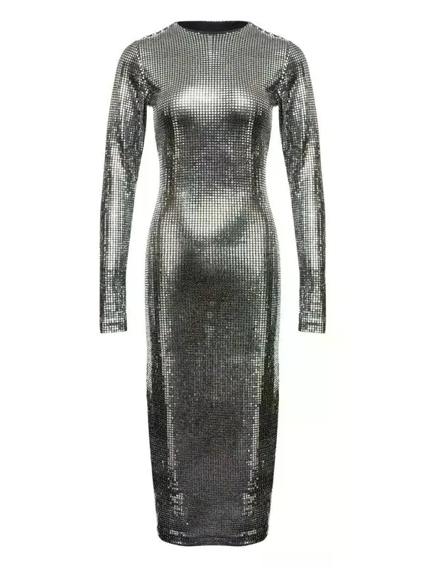 chinese dress ladies Patbo | Chain Embellished Jacquard Midi Dress | Xs main image 0