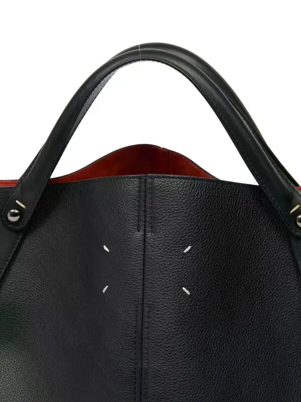 MAISON MARGIELA Large Pebbled Tote Bag - Black