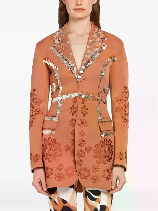 Roberto Cavalli Sequin-embellished Fitted Jacket
