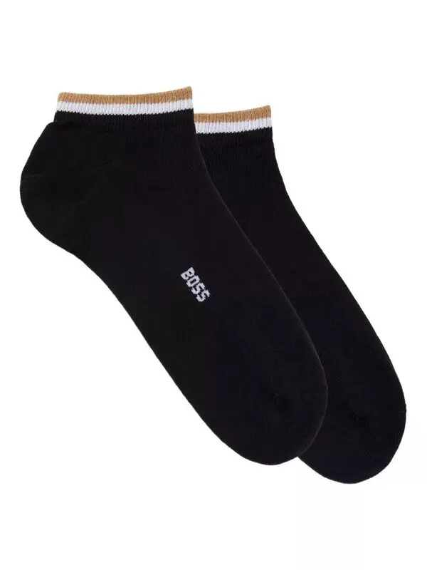 Hugo Boss Striped Ankle Socks - Black