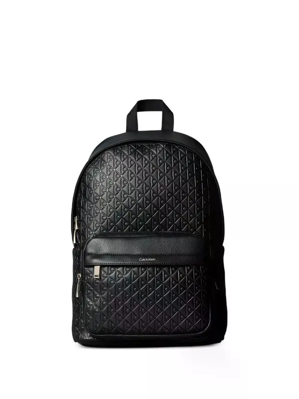 Calvin Klein Embossed Monogram Backpack - Black