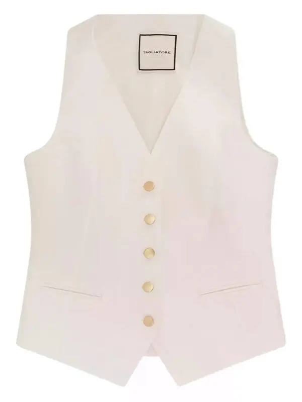 Tagliatore Giselle V-neck Waistcoat - Neutrals