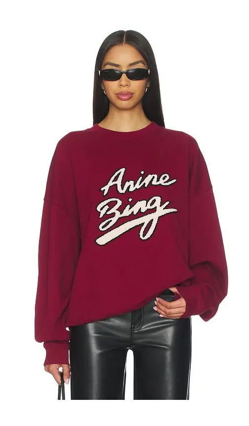 ANINE BING Miles Chenille Sweatshirt - Cabernet
