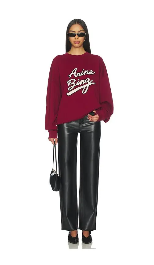 ANINE BING Miles Chenille Sweatshirt - Cabernet