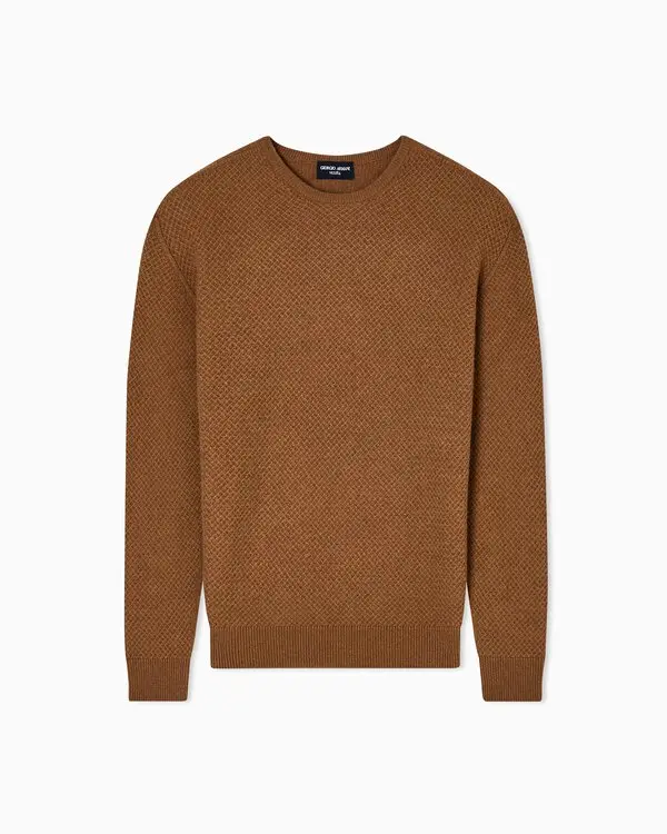 Giorgio Armani Vicuña Wool Crew-neck Jumper - Camel