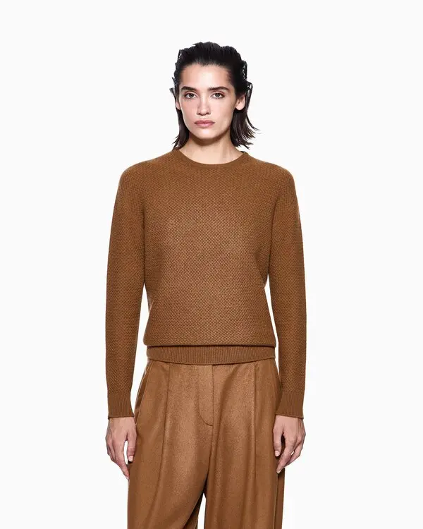 Giorgio Armani Vicuña Wool Crew-neck Jumper - Camel