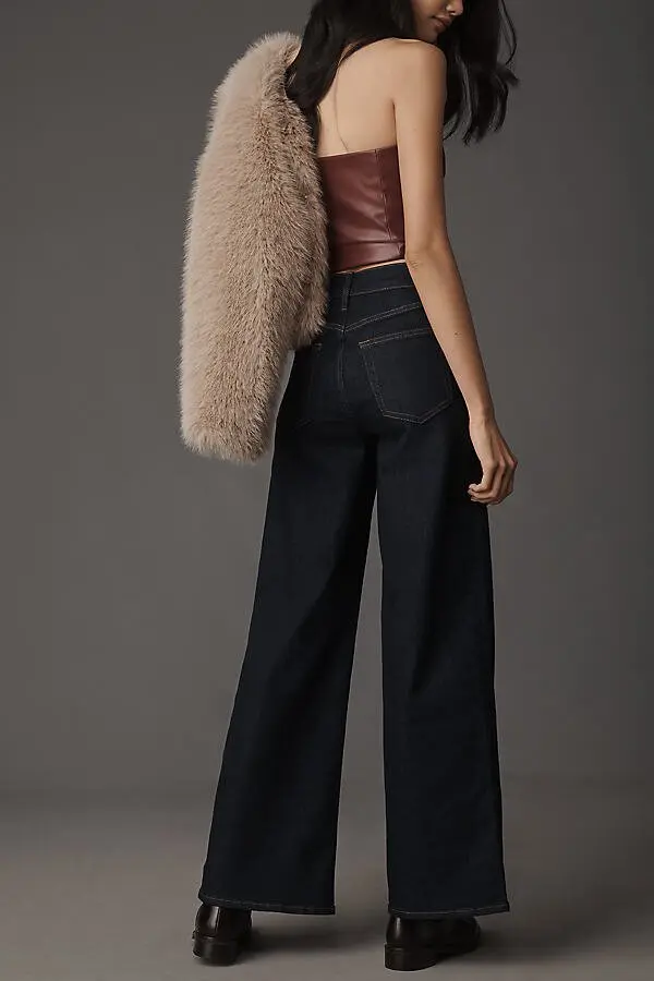 FRAME Le Slim Palazzo High-rise Wide-leg Jeans - Rinse