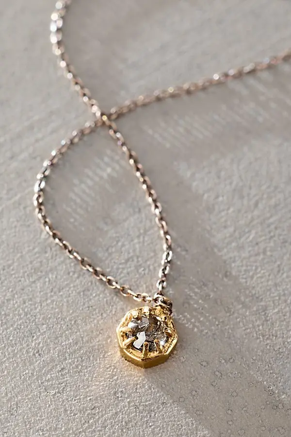 LAUREN WOLF Gold And Quartz Pendant Necklace