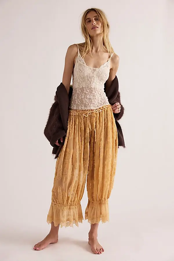 Free People Forever Young Burnout Pants - Desert Mist Combo