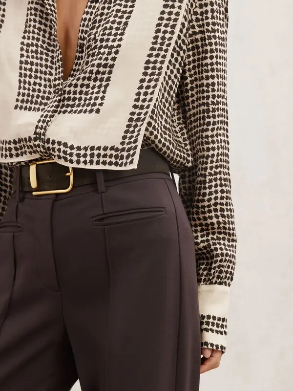 REISS Harper Tile-print Bib Shirt