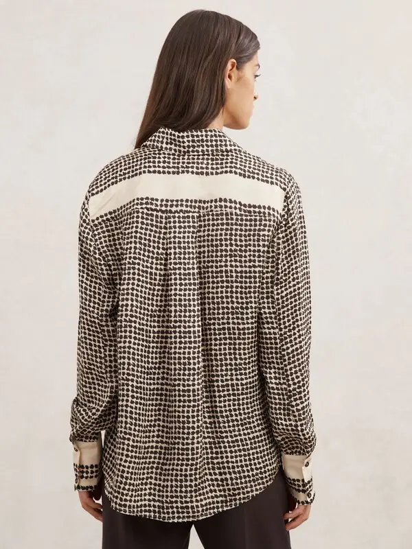 REISS Harper Tile-print Bib Shirt