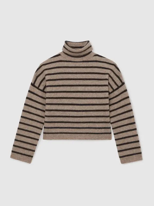 REISS Wynn Stripe Roll-neck Jumper