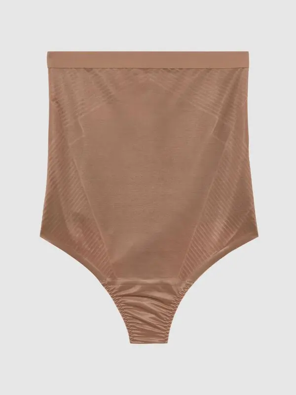 Spanx High Waisted Thong - Cafe Au Lait Brown Nude