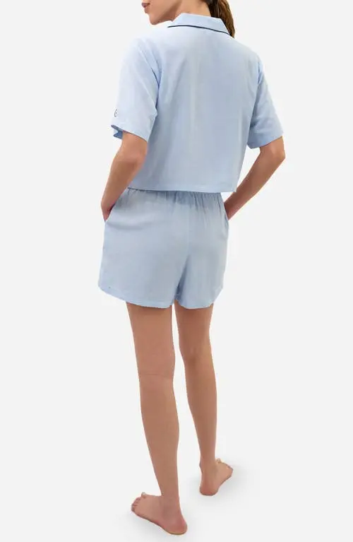 SUNDAY CITIZEN Piped Cotton Blend Pajamas - Light Blue